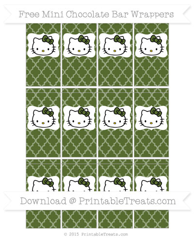 Free Dark Olive Green Moroccan Tile Hello Kitty Mini Chocolate Bar ...