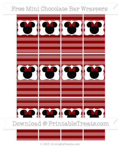 Free Dark Red Horizontal Striped Minnie Mouse Mini Chocolate Bar ...