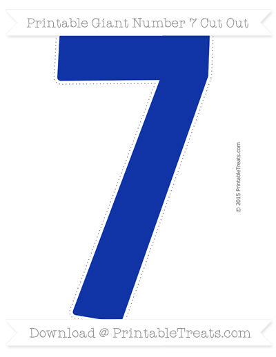 Egyptian Blue Giant Number 7 Cut Out — Printable Treats.com