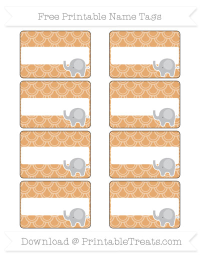 Free Fawn Fish Scale Pattern Elephant Name Tags — Printable Treats.com