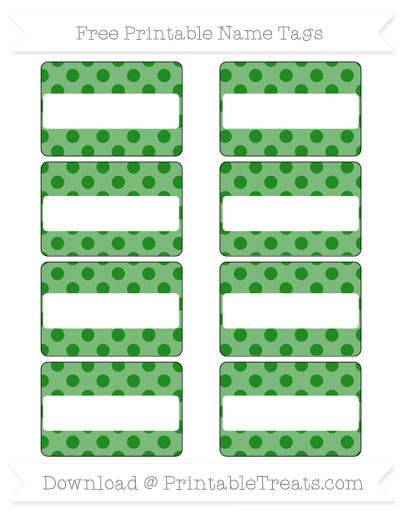 Free Forest Green Polka Dot Simple Name Tags — Printable Treats.com