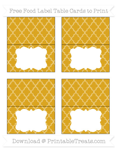 Free Goldenrod Moroccan Tile Simple Food Labels — Printable Treats.com