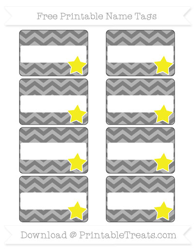 Free Grey Chevron Star Name Tags — Printable Treats.com