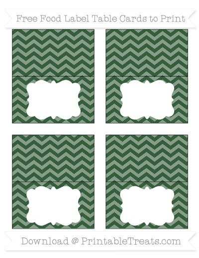 Free Hunter Green Chevron Simple Food Labels — Printable Treats.com