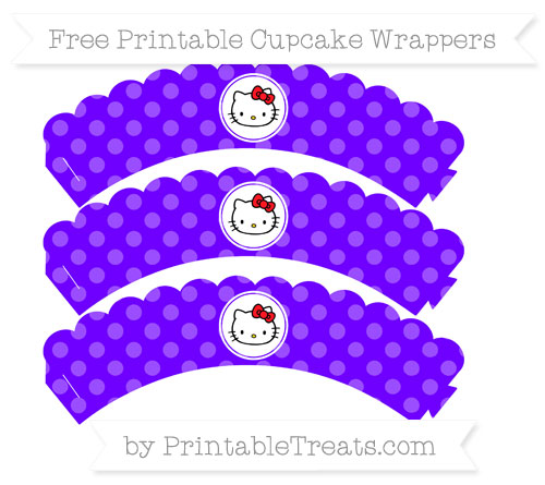 Free Indigo Dotted Pattern Hello Kitty Scalloped Cupcake Wrappers ...