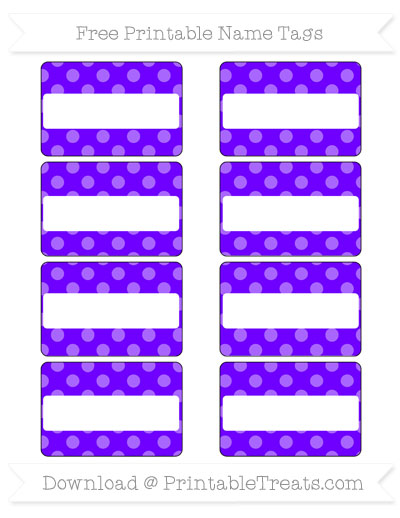 Free Indigo Dotted Pattern Simple Name Tags — Printable Treats.com