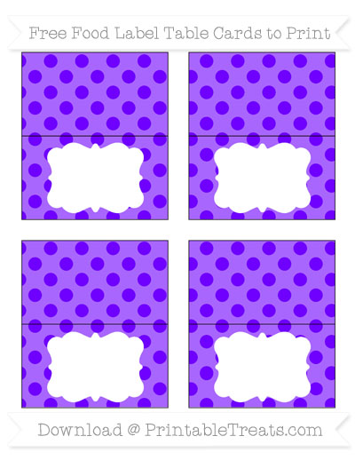 Free Indigo Polka Dot Simple Food Labels — Printable Treats.com