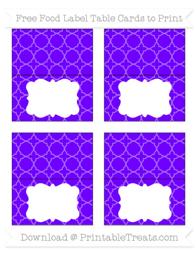 Free Indigo Quatrefoil Pattern Simple Food Labels — Printable Treats.com