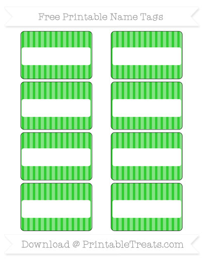 Free Lime Green Thin Striped Pattern Simple Name Tags — Printable ...