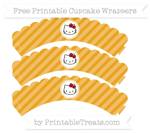 Free Marigold Diagonal Striped Hello Kitty Scalloped Cupcake Wrappers ...