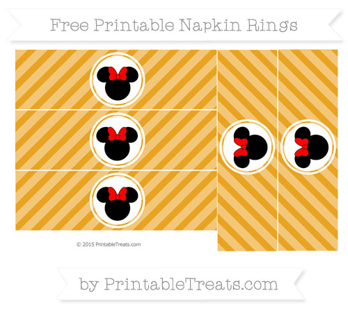 Free Marigold Diagonal Striped Minnie Mouse Napkin Rings — Printable ...