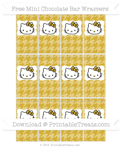 Free Metallic Gold Houndstooth Pattern Hello Kitty Mini Chocolate Bar ...