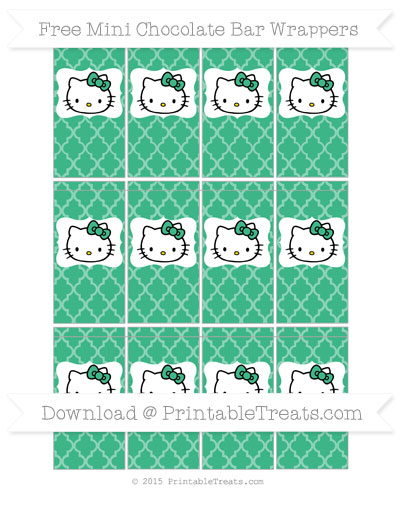 Free Mint Green Moroccan Tile Hello Kitty Mini Chocolate Bar Wrappers ...
