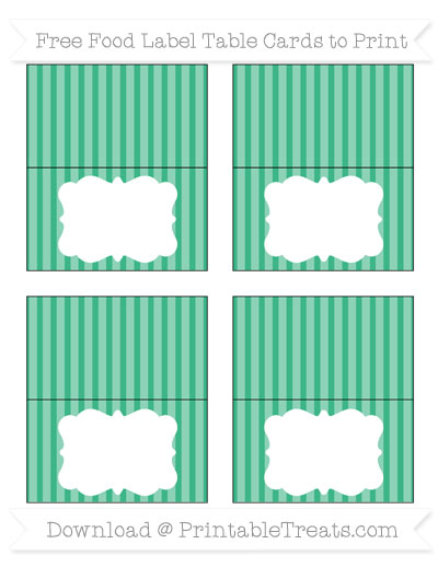 Free Mint Green Thin Striped Pattern Simple Food Labels — Printable ...