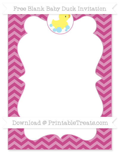 Free Mulberry Purple Chevron Blank Baby Duck Invitation — Printable ...