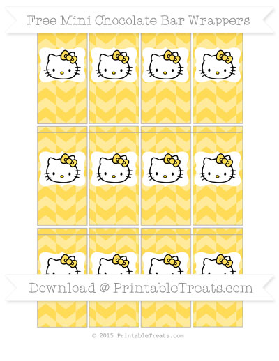 Free Mustard Yellow Herringbone Pattern Hello Kitty Mini Chocolate Bar ...