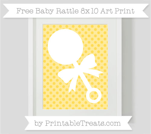 Free Mustard Yellow Polka Dot Baby Rattle 8×10 Art Print — Printable ...