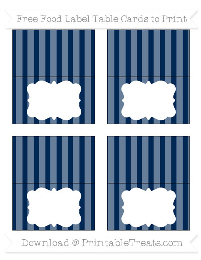 Free Navy Blue Striped Simple Food Labels — Printable Treats.com
