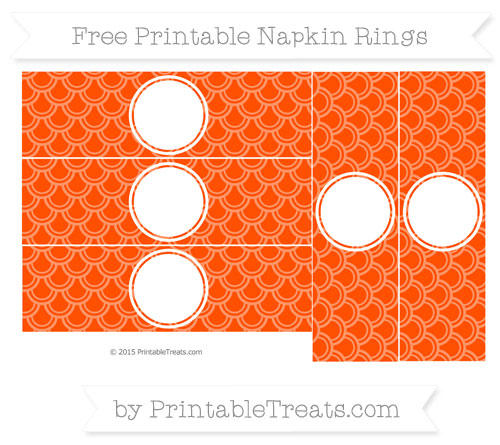 Free Orange Fish Scale Pattern Blank Napkin Rings — Printable Treats.com