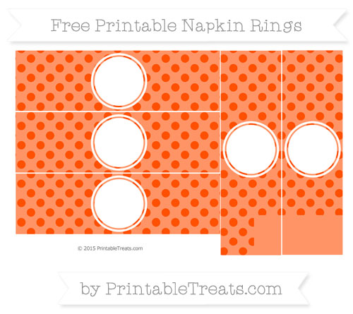 Free Orange Polka Dot Blank Napkin Rings — Printable Treats.com