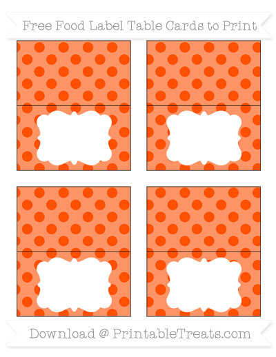 Free Orange Polka Dot Simple Food Labels — Printable Treats.com