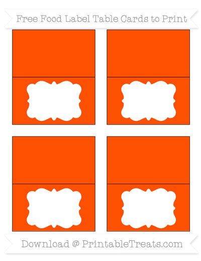 Free Orange Simple Food Labels — Printable Treats.com