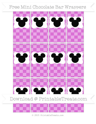 Free Orchid Checker Pattern Mickey Mouse Mini Chocolate Bar Wrappers ...