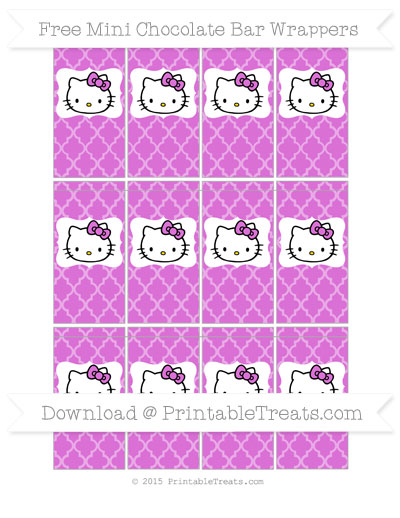 Free Orchid Moroccan Tile Hello Kitty Mini Chocolate Bar Wrappers ...