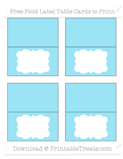 Free Pastel Aqua Blue Simple Food Labels — Printable Treats.com