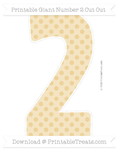 Pastel Bright Orange Polka Dot Giant Number 2 Cut Out — Printable ...