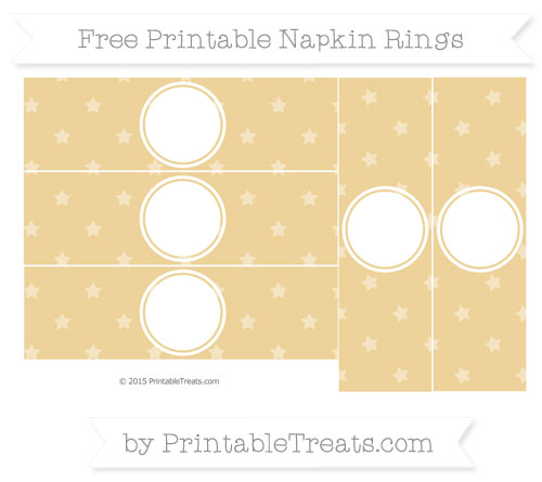 Free Pastel Bright Orange Star Pattern Blank Napkin Rings — Printable ...
