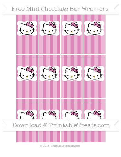 Free Pastel Fuchsia Striped Hello Kitty Mini Chocolate Bar Wrappers ...