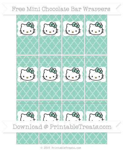 Free Pastel Green Moroccan Tile Hello Kitty Mini Chocolate Bar Wrappers ...
