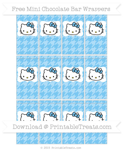 Free Pastel Light Blue Houndstooth Pattern Hello Kitty Mini Chocolate ...