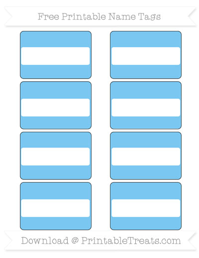 Free Pastel Light Blue Simple Name Tags — Printable Treats.com