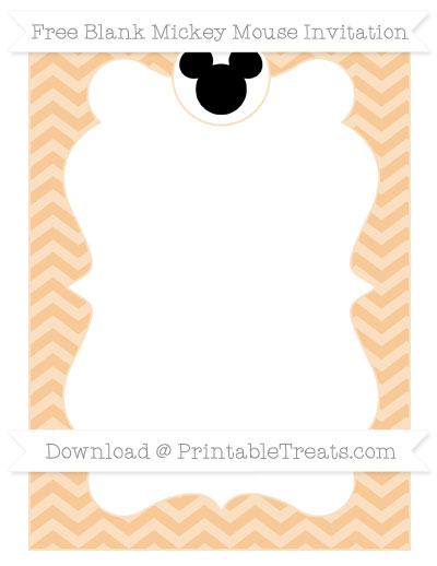 Free Pastel Light Orange Chevron Blank Mickey Mouse Invitation ...