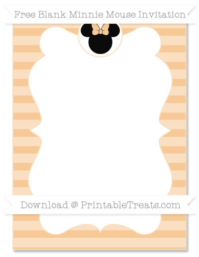 Free Pastel Light Orange Horizontal Striped Blank Minnie Mouse ...