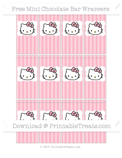 Free Pastel Light Pink Thin Striped Pattern Hello Kitty Mini Chocolate ...