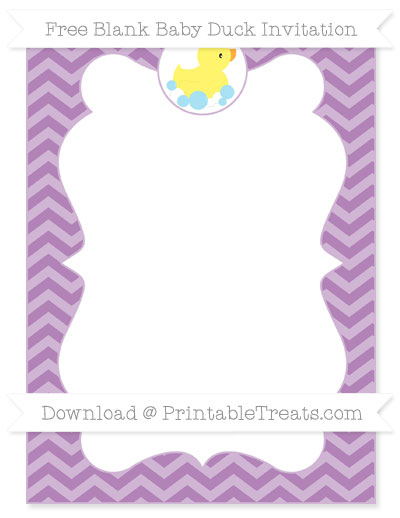 Free Pastel Light Plum Chevron Blank Baby Duck Invitation — Printable ...