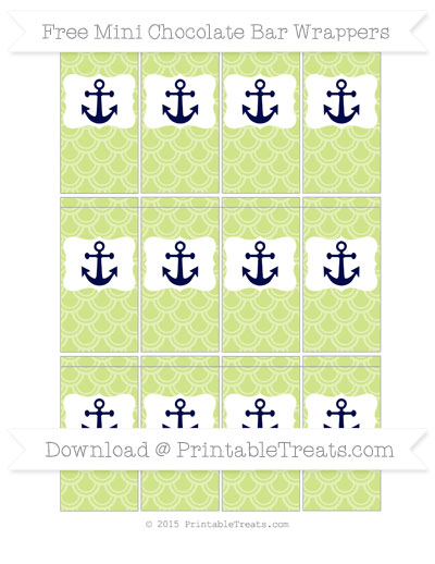 Pastel Lime Green Fish Scale Pattern Nautical Mini Chocolate Bar ...
