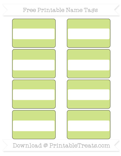 Free Pastel Lime Green Simple Name Tags — Printable Treats.com