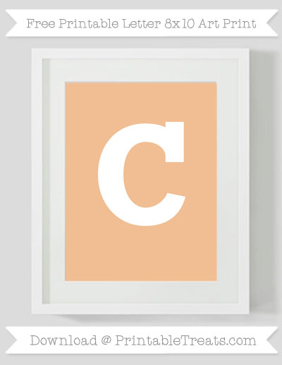 Pastel Orange Letter C 8×10 Art Print — Printable Treats.com