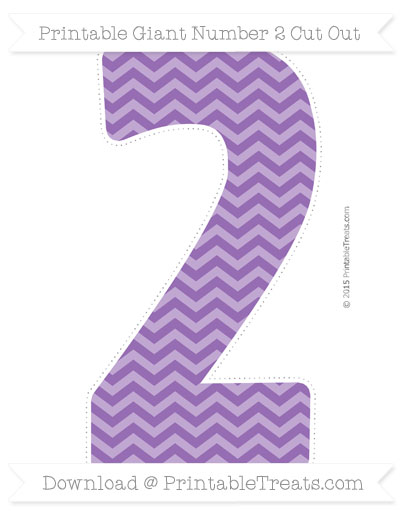 Pastel Plum Chevron Giant Number 2 Cut Out — Printable Treats.com