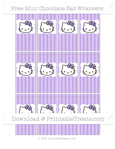 Free Pastel Purple Thin Striped Pattern Hello Kitty Mini Chocolate Bar ...