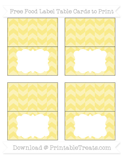 Free Pastel Yellow Herringbone Pattern Simple Food Labels — Printable ...