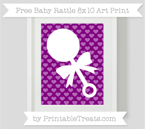 Free Purple Heart Pattern Baby Rattle 8×10 Art Print — Printable Treats.com
