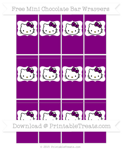 Free Purple Hello Kitty Mini Chocolate Bar Wrappers — Printable Treats.com