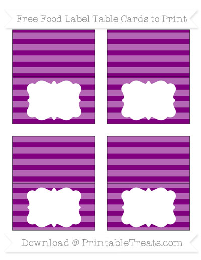 Free Purple Horizontal Striped Simple Food Labels — Printable Treats.com