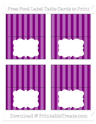 Free Purple Striped Simple Food Labels — Printable Treats.com