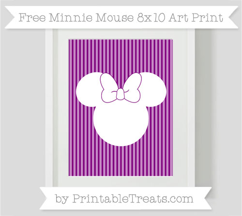 Free Purple Thin Striped Pattern Minnie Mouse 8×10 Art Print ...